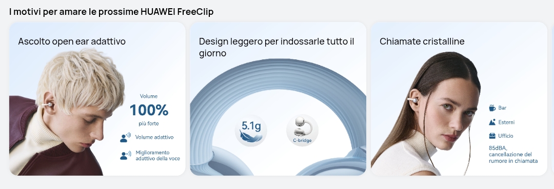 Huawei FreeClip 2 in arrivo in Europa: ecco come ottenere 30€ di sconto ...
